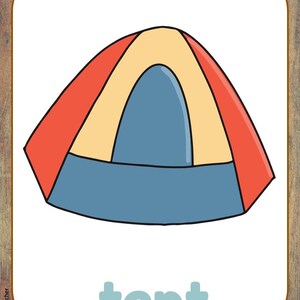 Camping Vocabulary Printable Flashcards, Camping Cards, Word Wall Cards ...