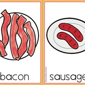 Breakfast Vocabulary Printable Flashcards, Word Wall Cards, Food Cards ...