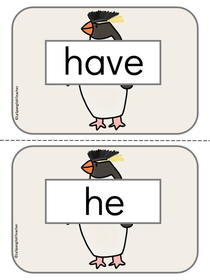 Kindergarten Dolch Sight Words Flashcards and Worksheets, Vocabulary ...