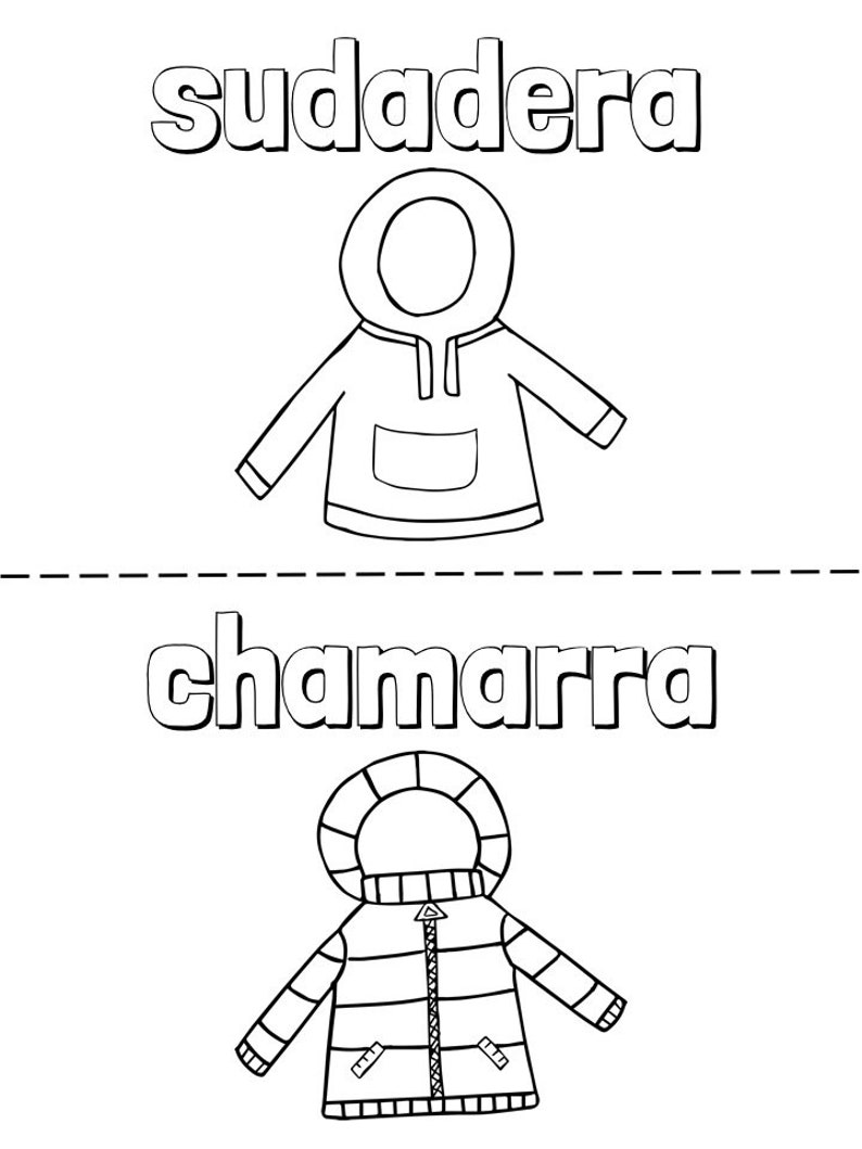 Spanish Winter Clothes Printable Activity Pack, Preschool Spanish ...