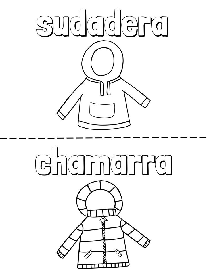 Spanish Winter Clothes Printable Activity Pack, Preschool Spanish ...