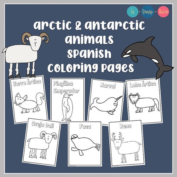 Arctic Animal Coloring Pages - Etsy