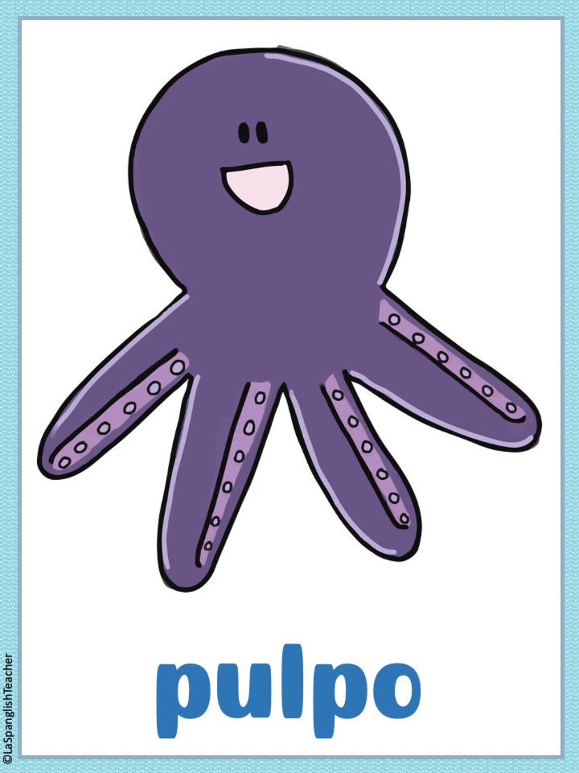 Spanish Sea Animals Printable Flashcards, Spanish Animal Vocabulary ...