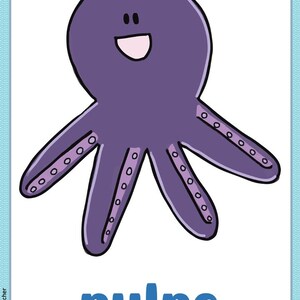 Spanish Sea Animals Printable Flashcards, Spanish Animal Vocabulary ...