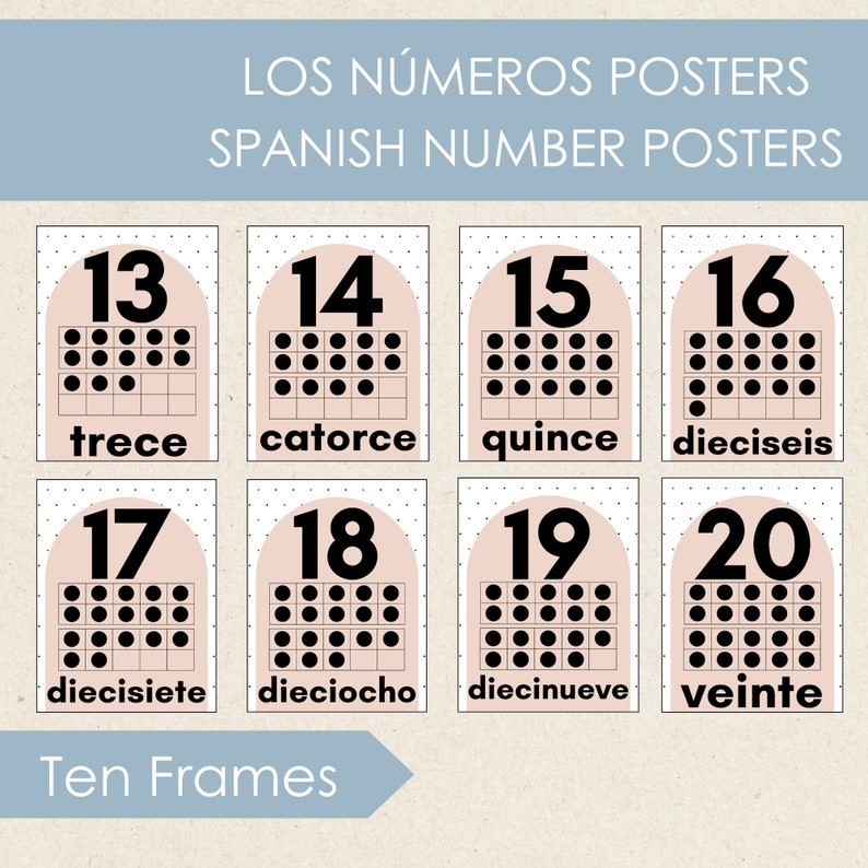 Spanish Number Printable Posters, Spanish Vocabulary Posters, Early ...