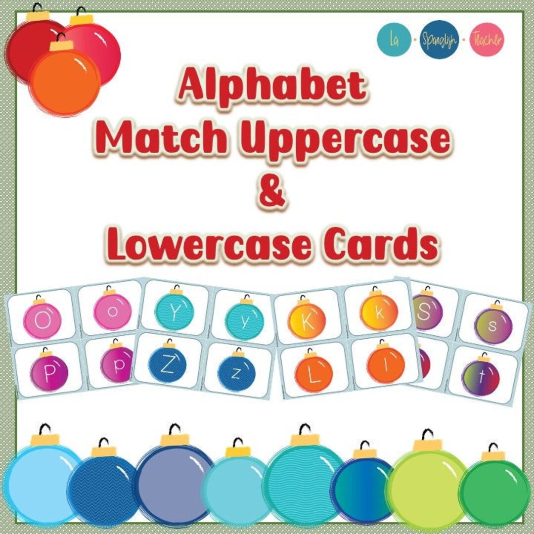 Christmas Alphabet Letter Match Uppercase and Lowercase Cards, ABC ...