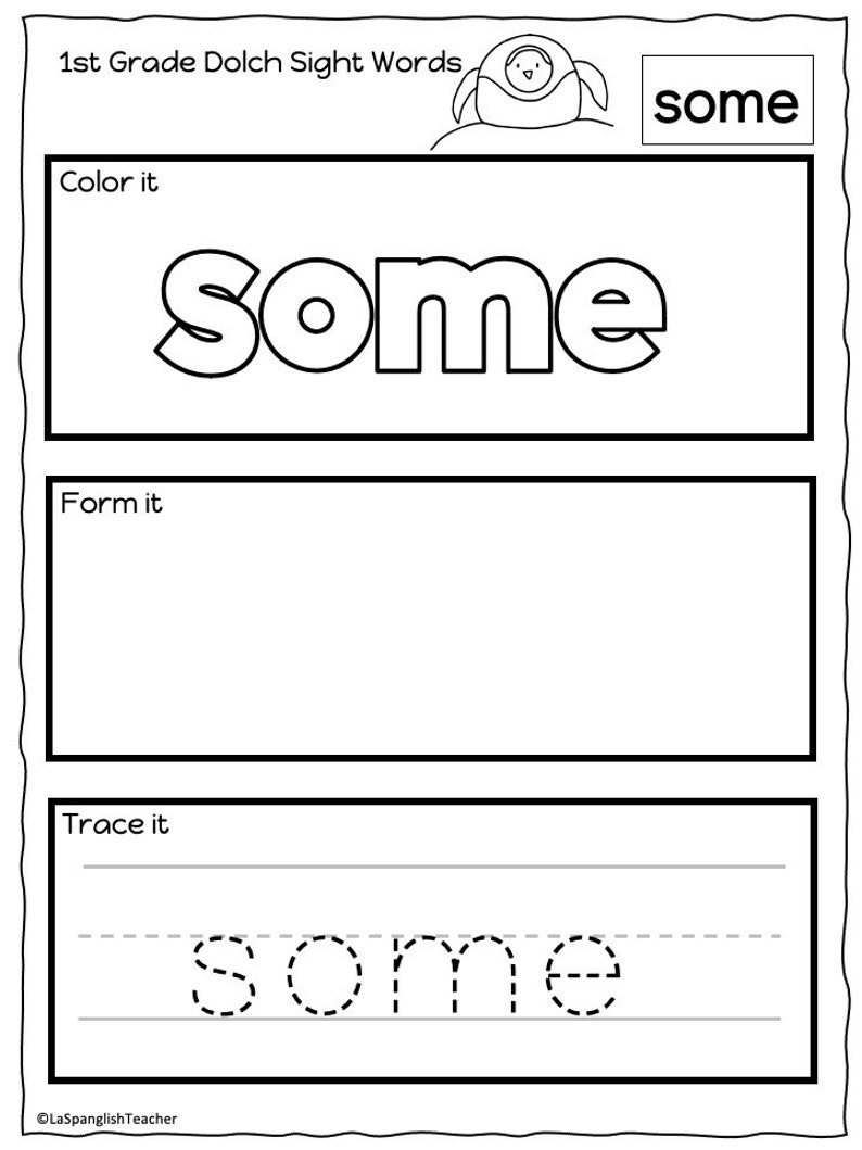 First Grade Dolch Sight Words Flashcards and Worksheets Learn - Etsy