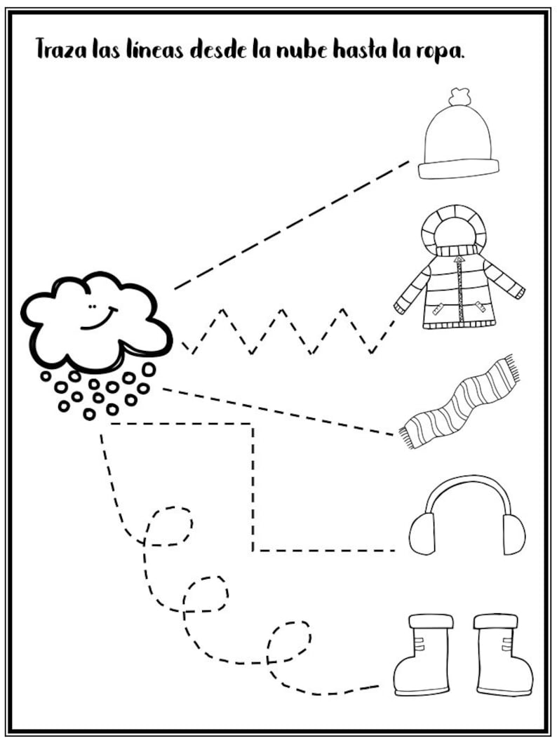 Spanish Winter Clothes Printable Activity Pack, Preschool Spanish ...