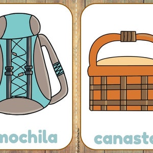 Spanish Camping Vocabulary, Printable Flashcards, Spanish Camping Cards ...
