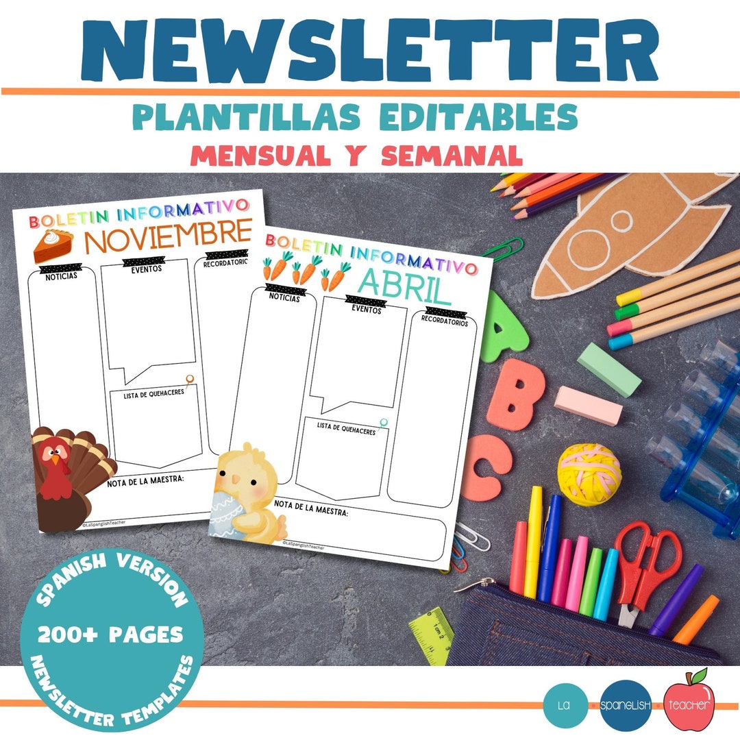 Newsletter Editable Templates, Spanish Editable Newsletter Templates ...