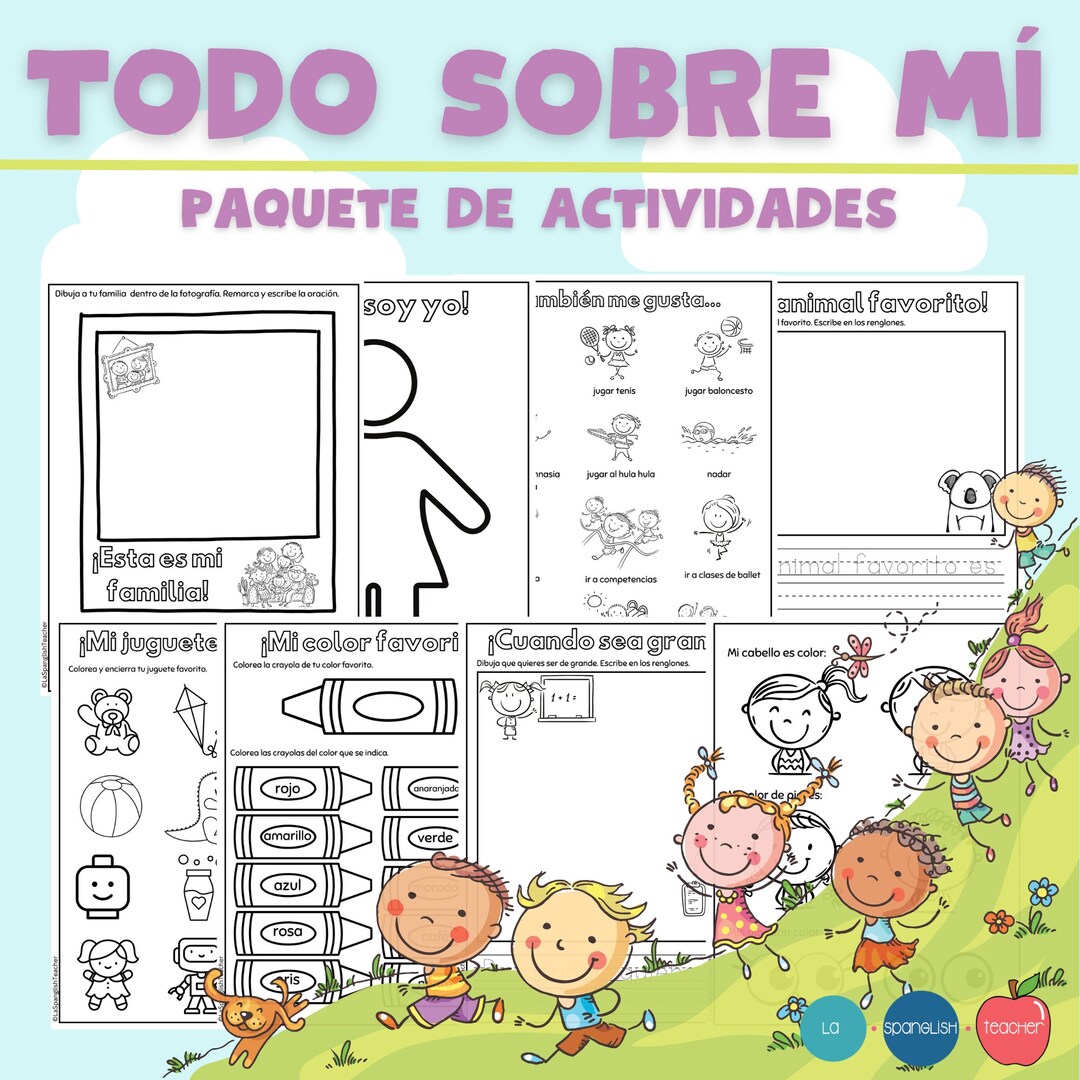 All About Me Spanish Unit Study, Todo Sobre Mí, All About Me Printables ...
