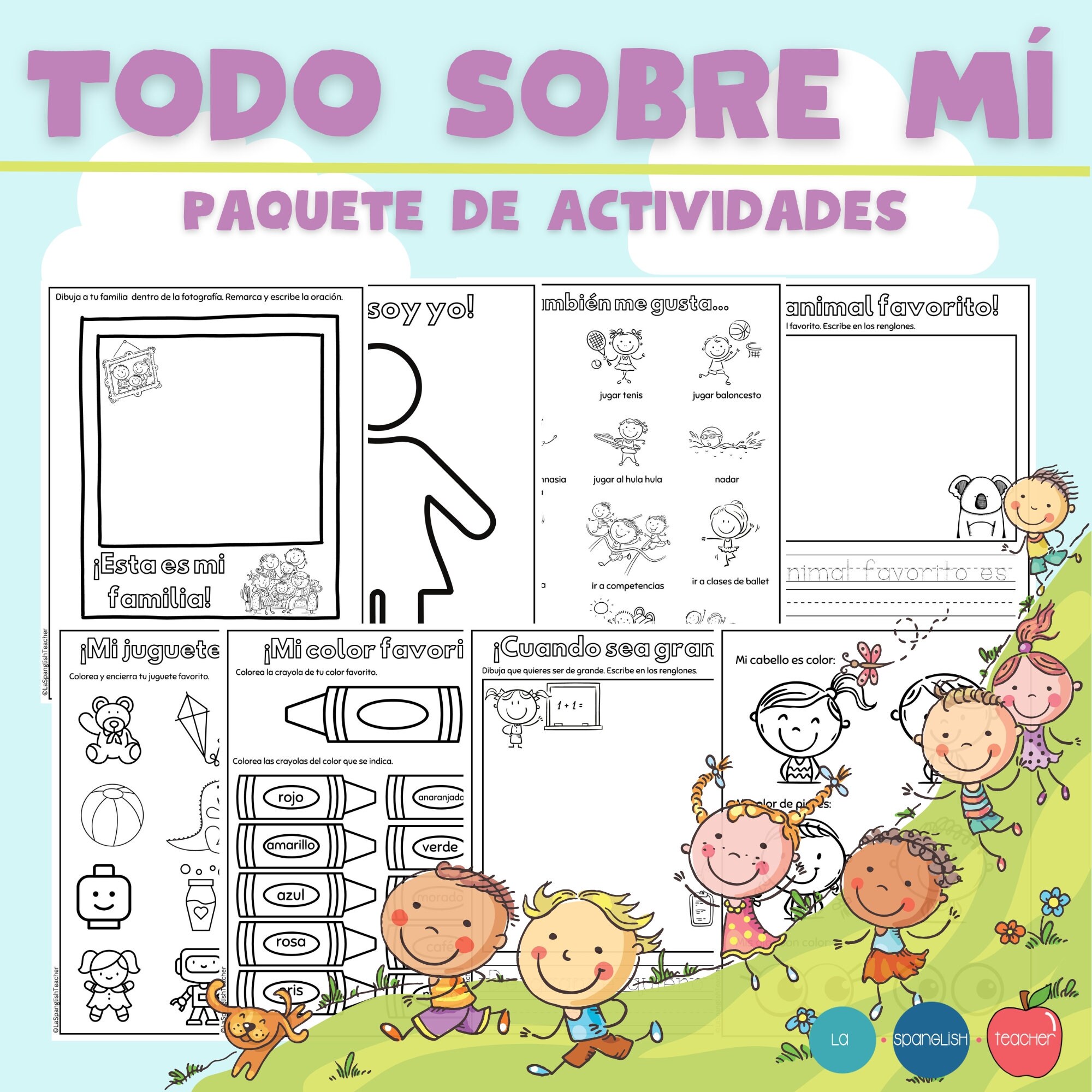 All About Me Spanish Unit Study, Todo Sobre Mí, All About Me Printables ...
