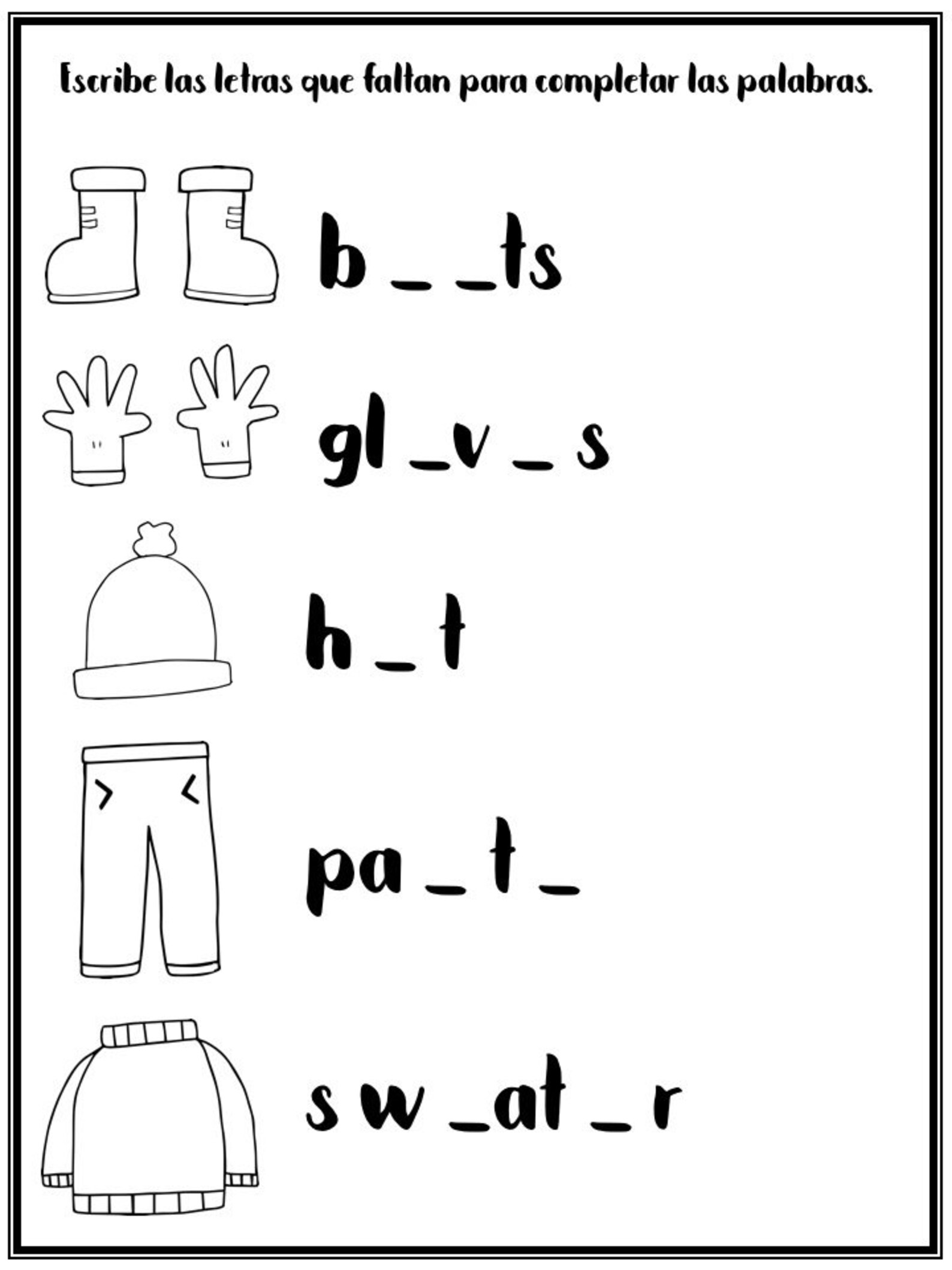 Winter Clothes Printable Activity Pack, Preschool Printables, Tracing ...
