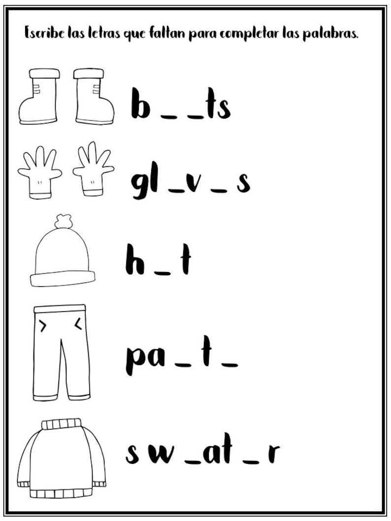 Winter Clothes Printable Activity Pack, Preschool Printables, Tracing ...
