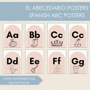 Spanish Alphabet Printable Posters, Spanish Vocabulary Posters ...