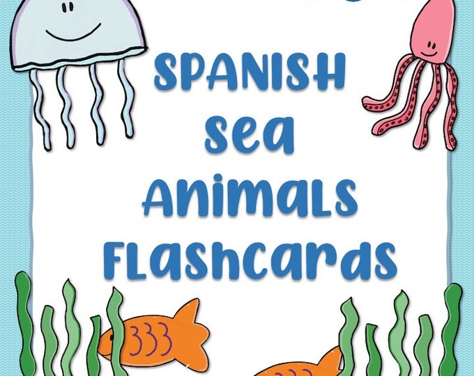Tarjetas de animales del mar imprimibles para niños inglés-español ...