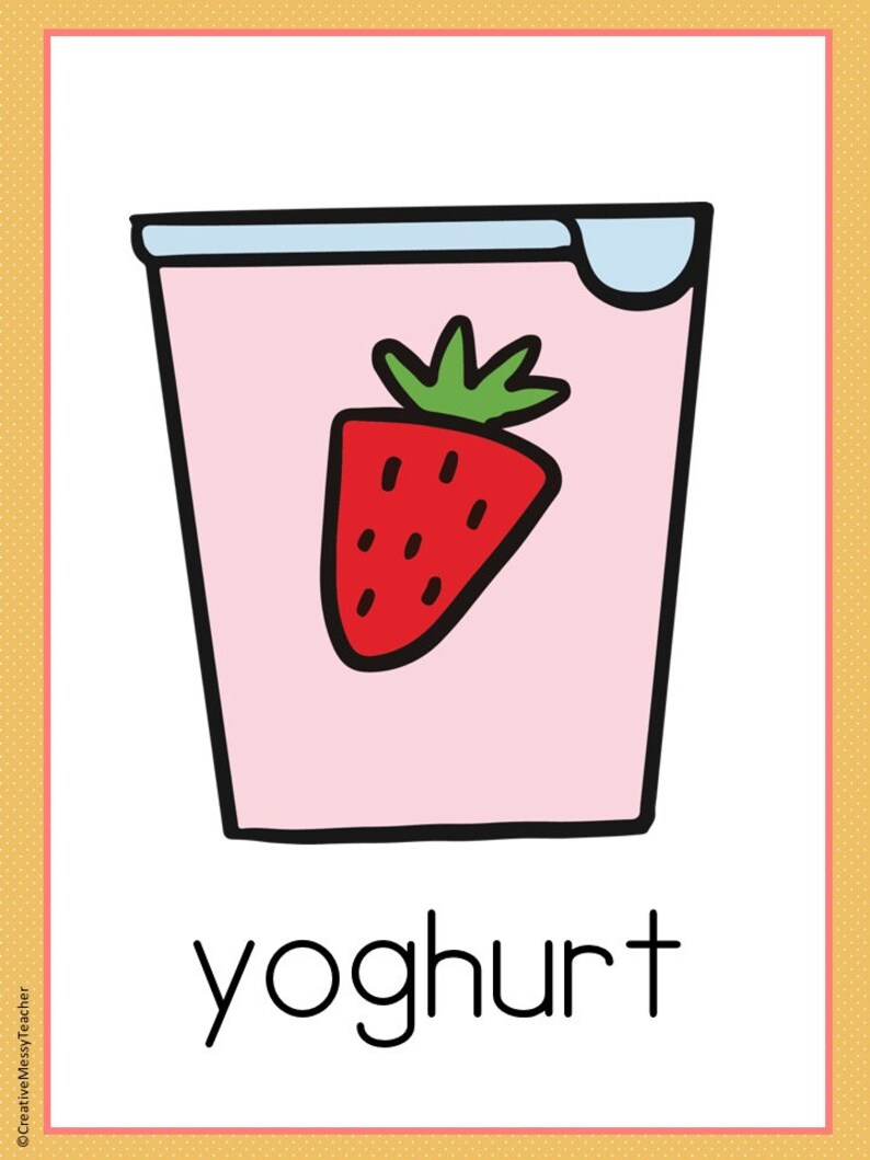 Breakfast Vocabulary Printable Flashcards, Word Wall Cards, Food Cards ...