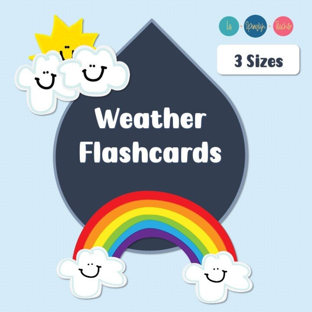 Weather Flashcards Winter Vocabulary Cards Memory Game Card - Etsy