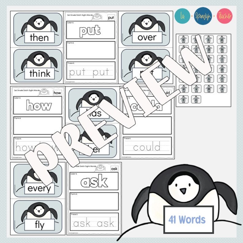 First Grade Dolch Sight Words Flashcards and Worksheets Learn - Etsy