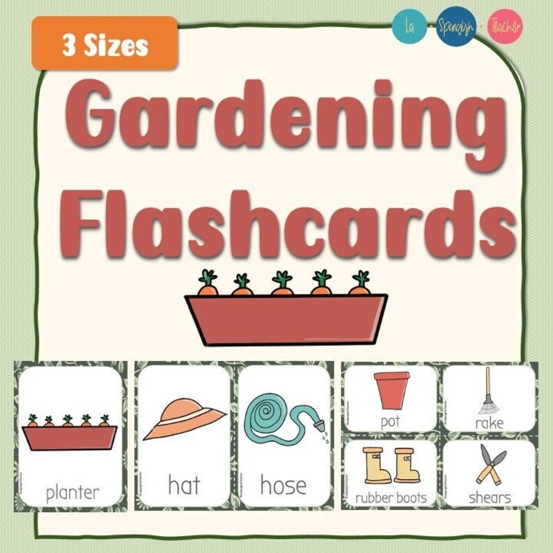Gardening Vocabulary Printable Flashcards, Word Wall Cards, Gardening ...