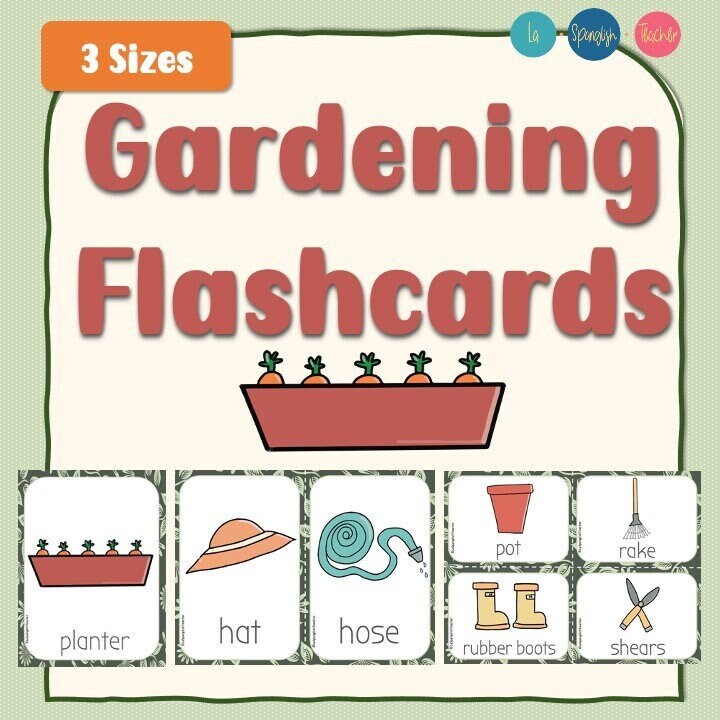 Gardening Vocabulary Printable Flashcards, Word Wall Cards, Gardening ...