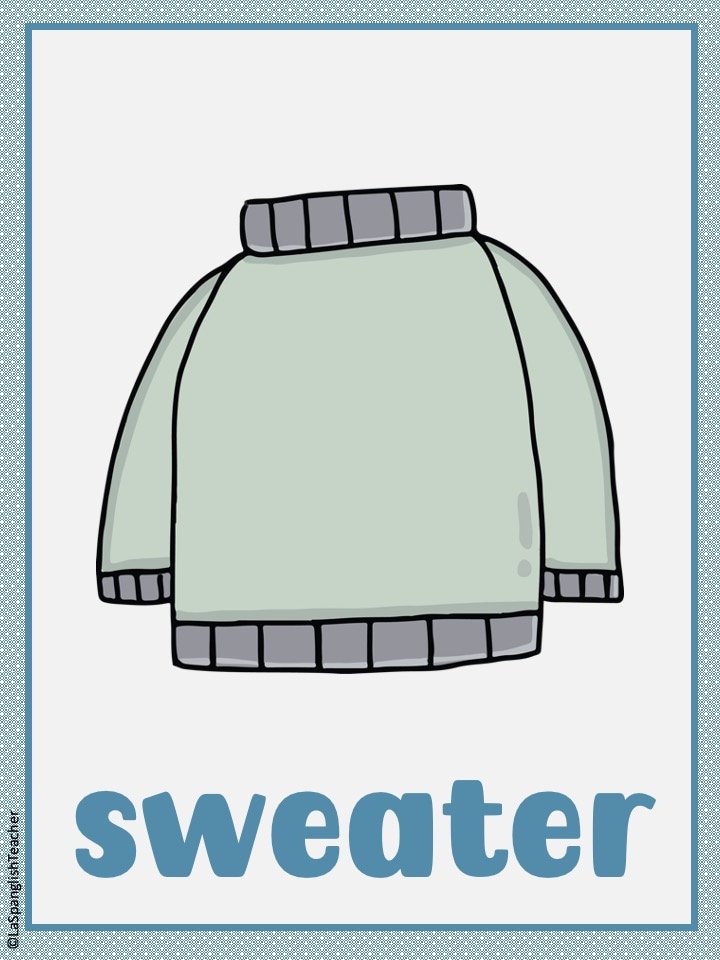 Winter Clothes Flashcards, Memory Card Game for Kids, Winter Printables ...