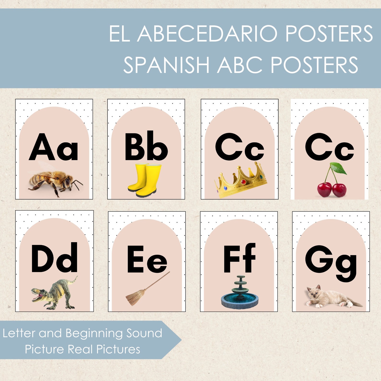 Spanish Alphabet Printable Posters, Spanish Vocabulary Posters ...