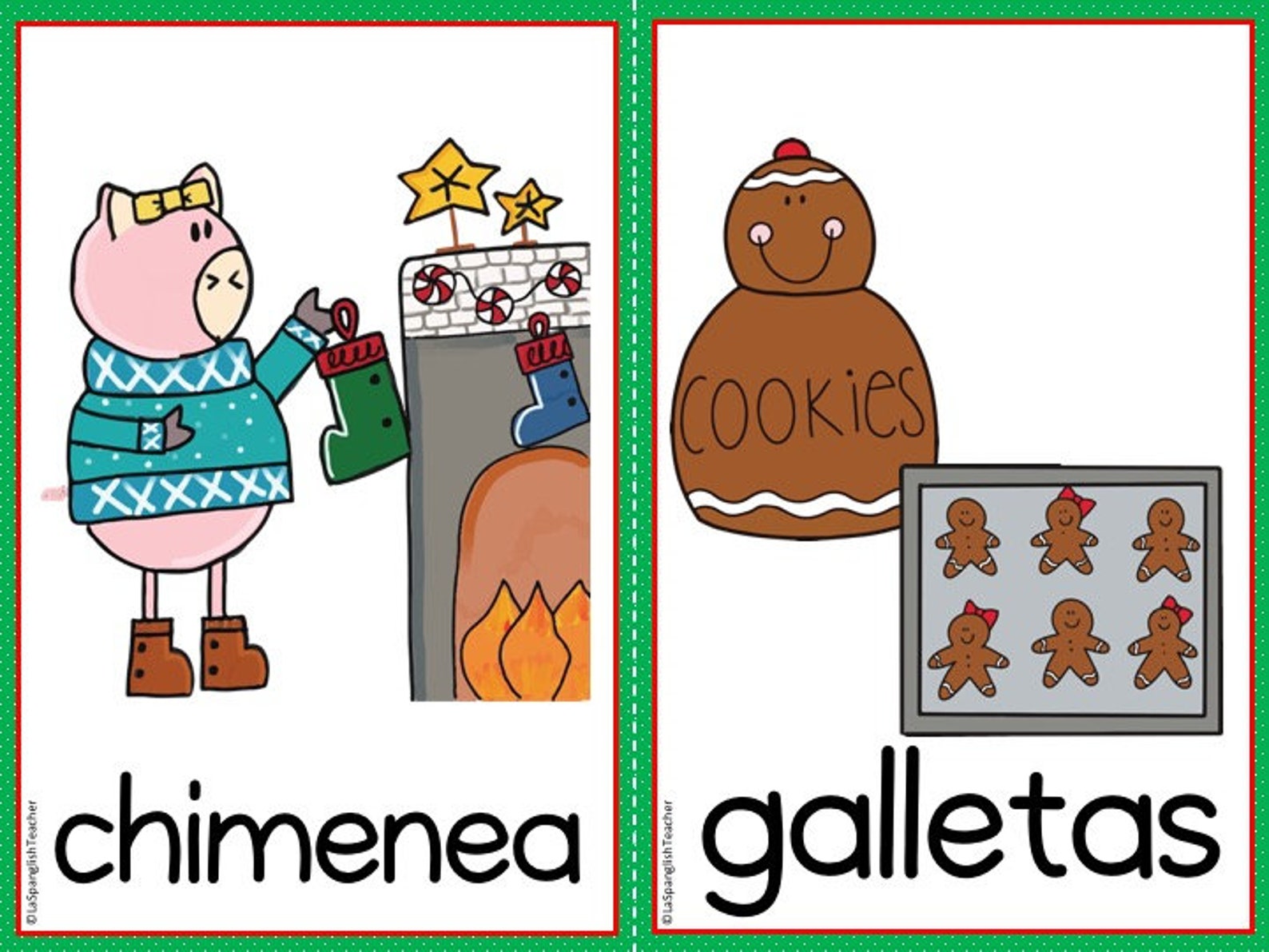 Spanish Christmas Flashcards, Spanish Christmas Vocabulary Cards ...