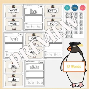 Kindergarten Dolch Sight Words Flashcards and Worksheets, Vocabulary ...