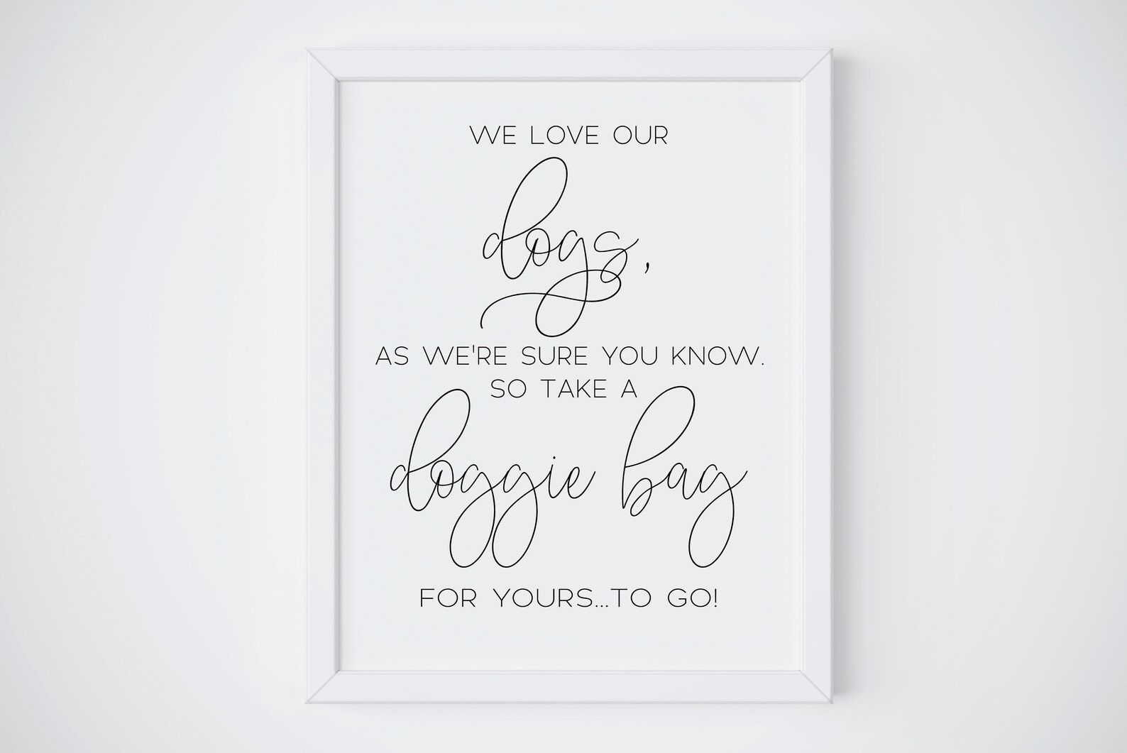 Dog Treat Sign, Wedding Dog Sign, We Love Our Dogs, Doggie Bag, Dog ...