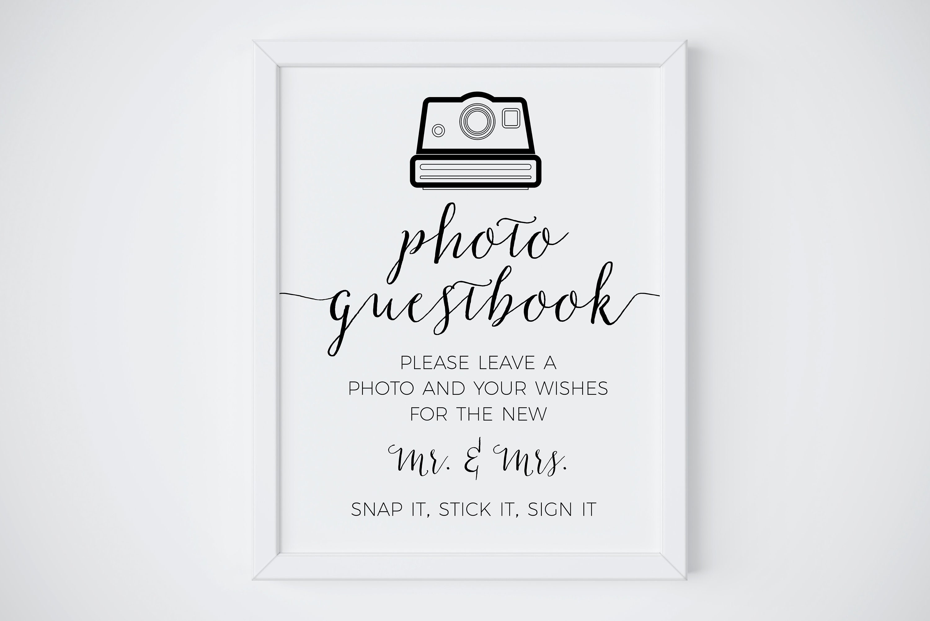 Photo Booth Guest Book, Printable Wedding, Polaroid, Wedding Signs ...