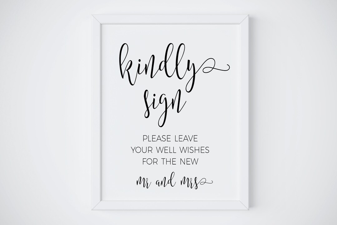Kindly Sign, Guestbook Sign, Printable Wedding, Polaroid, Wedding Signs ...