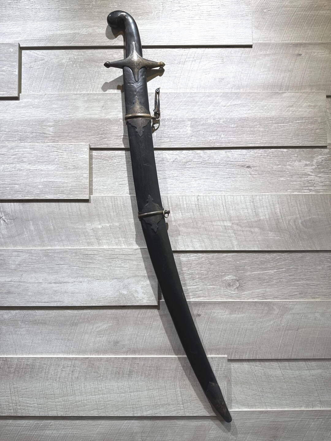 Amazing Handmade Traditional Shamshir, Damascus Steel Blade Silver ...