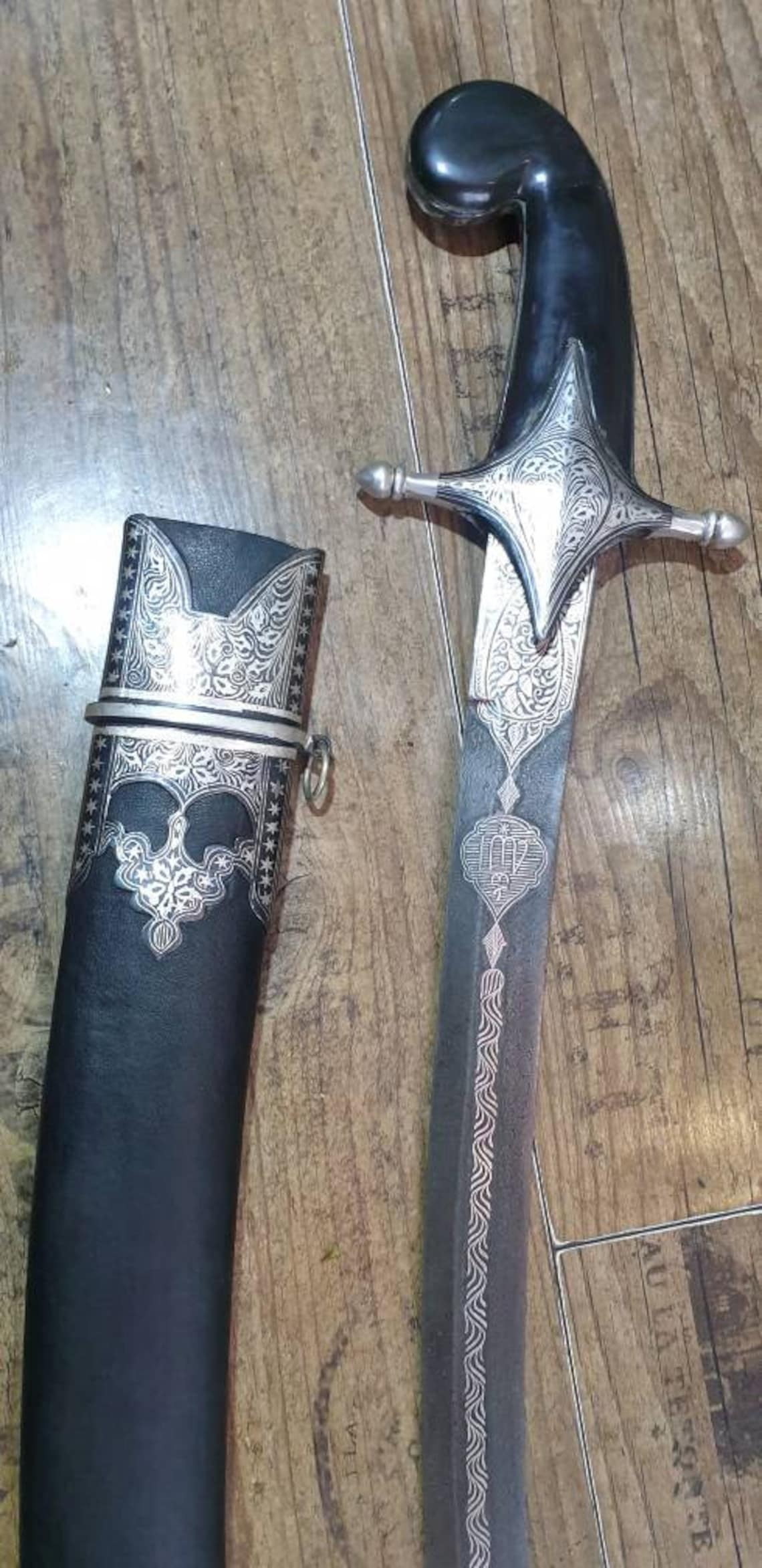 Amazing handmade traditional Shamshir Damascus steel blade | Etsy