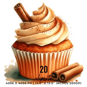 20 Autumn Cupcakes Clipart Bundle | Fall Cupcake Sublimation | Autumn ...