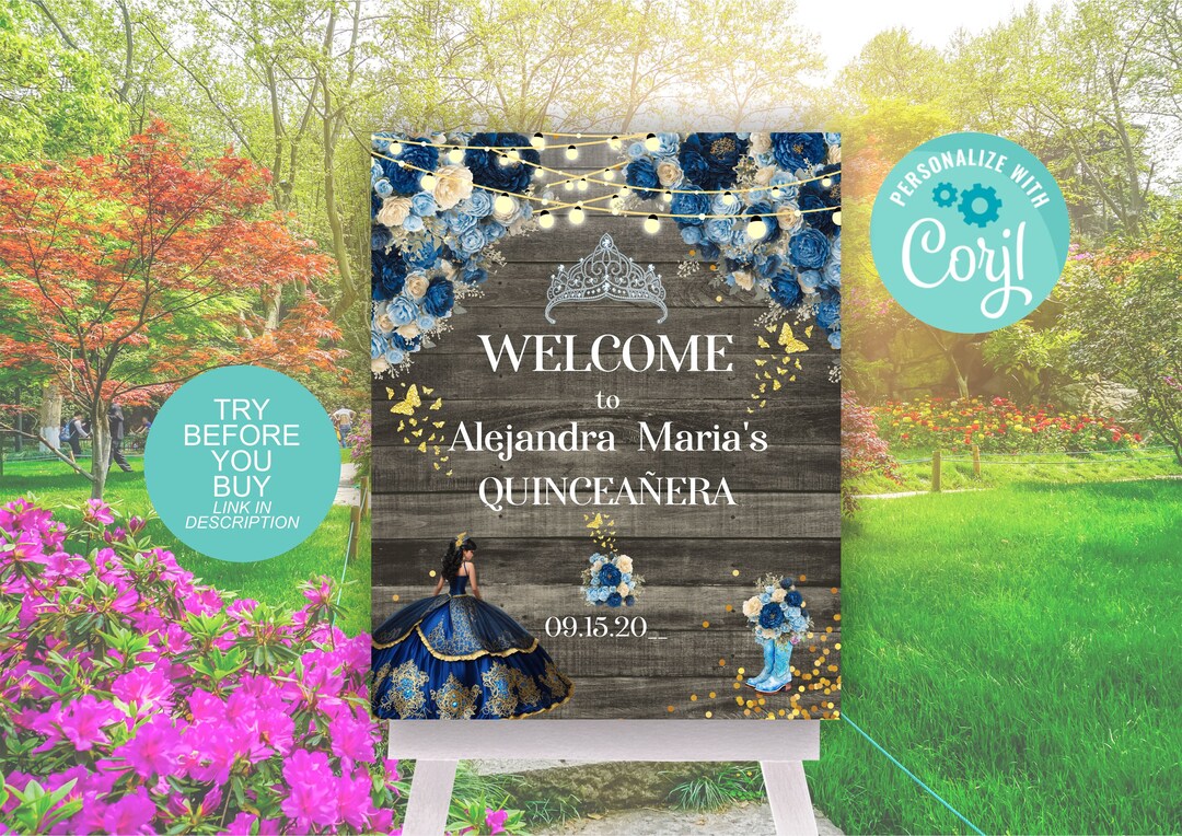 Welcome to Quinceanera Sign, Rancho Quinceanera Mis Quince 15th 16 ...