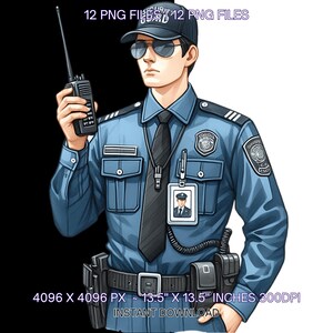 12 Security Guard PNG | Security Guard | Aesthetic Watercolor Male ...