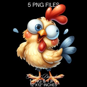 Funny Crazy Chicken PNG | 5 Cute Chicken PNG Sublimation Clipart ...