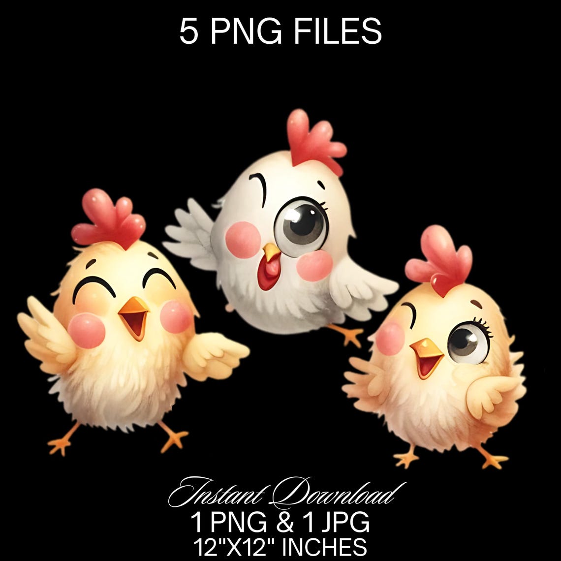 Funny Crazy Chicken PNG 5 Cute Chicken PNG Sublimation Clipart Chicken ...