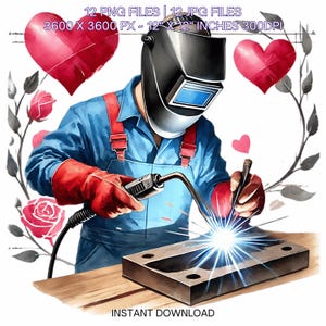 Welding PNG Clipart Sublimation | Iron Worker Welder Boy | 12 Valentine ...