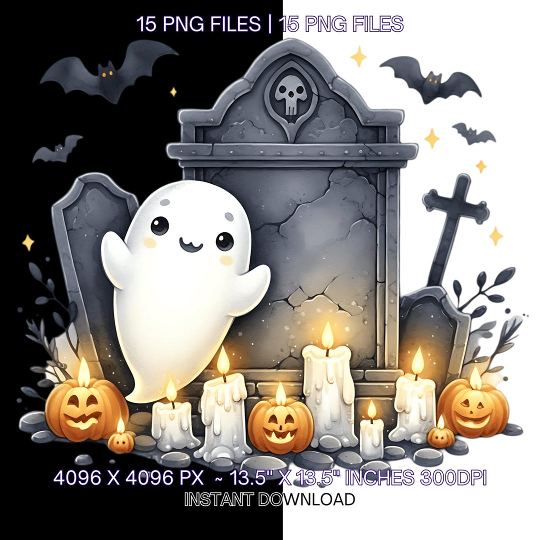 15 Halloween Ghost PNG Clipart Bundle Halloween Ghost PNG Halloween ...