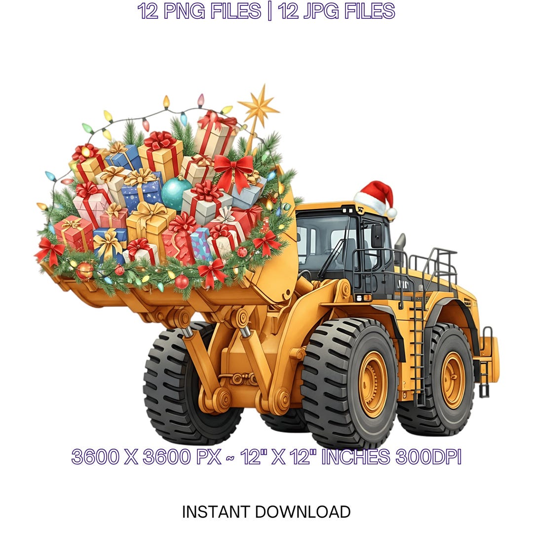 Heavy Duty Christmas Loader Clipart Bundle - Festive Construction ...