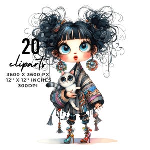 20 Crazy Cat Lady Clipart PNG Quirky Haute Couture Cat Lady Whimsical ...