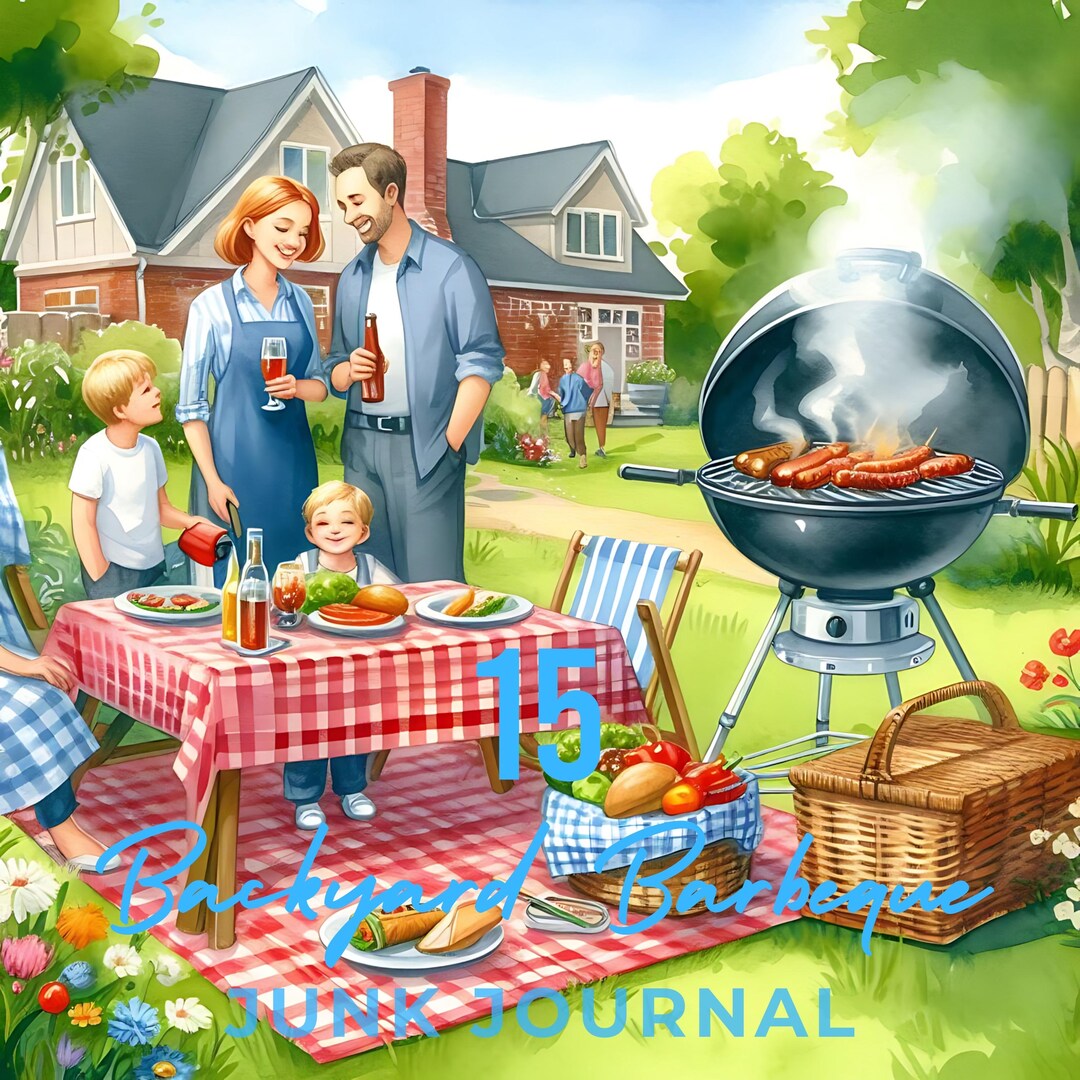 15 Watercolor Backyard Barbeque Digital Paper Pack | Summer-themed ...