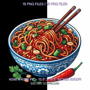 15 Watercolor Ramen Clipart Bundle Digital Asian Food Illustration PNG ...