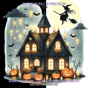 15 Halloween Witch House PNG Halloween Ghost PNG Spooky Ghost House ...