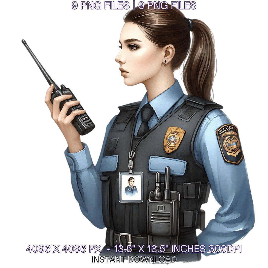 6 Security Guard PNG | Security Guard | Aesthetic Watercolor Female ...