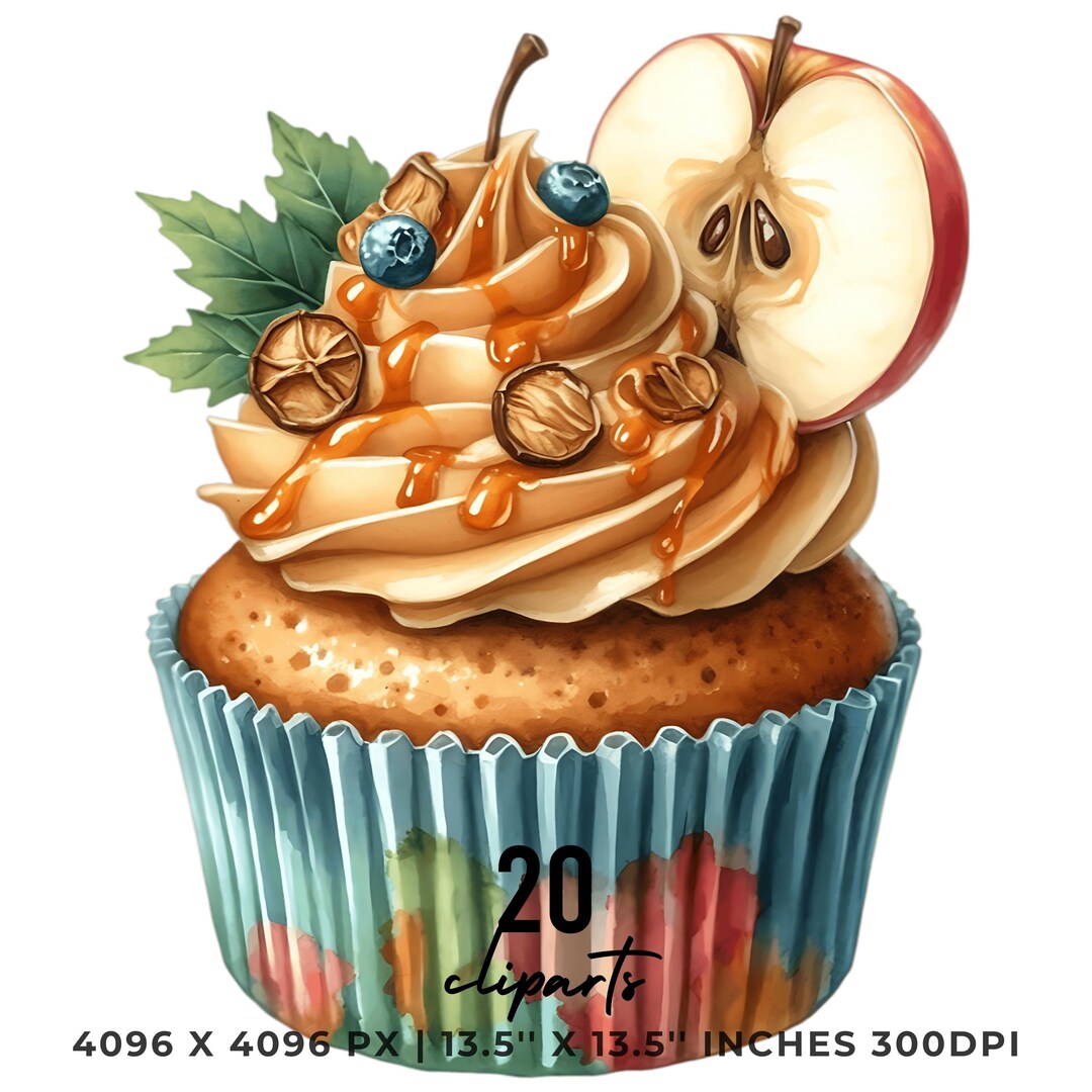 20 Autumn Cupcakes Clipart Bundle | Fall Cupcake Sublimation | Autumn ...