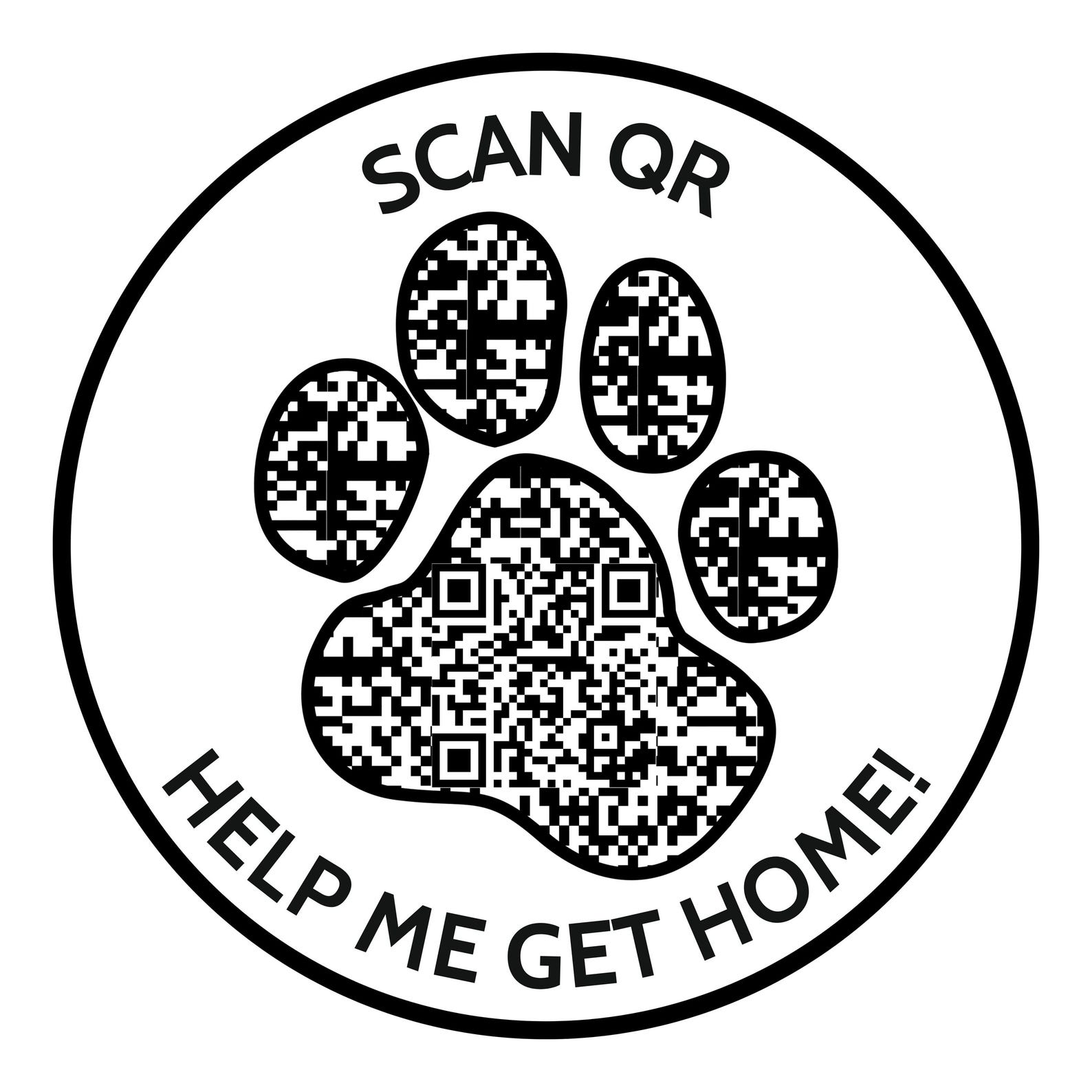Pet QR Code Paw Dog Tags Canva Template / 3 Option Dog ID Tag / Custom ...