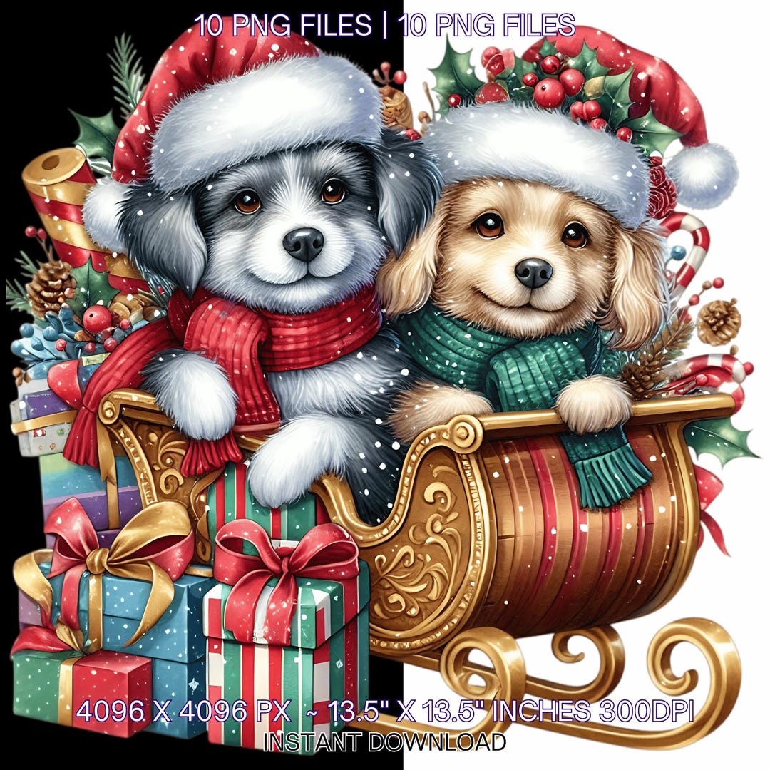 10 Two Dogs Clipart 2 Dogs Clipart Merry Christmas Two Dogs PNG 2 Dogs ...